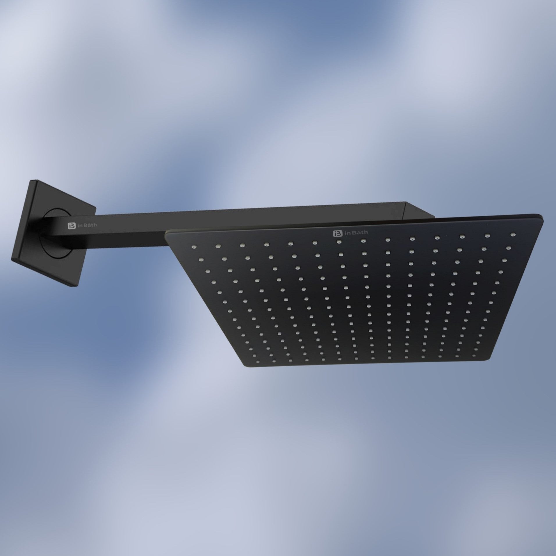 Black Elegant Square Overhead Shower – inBath