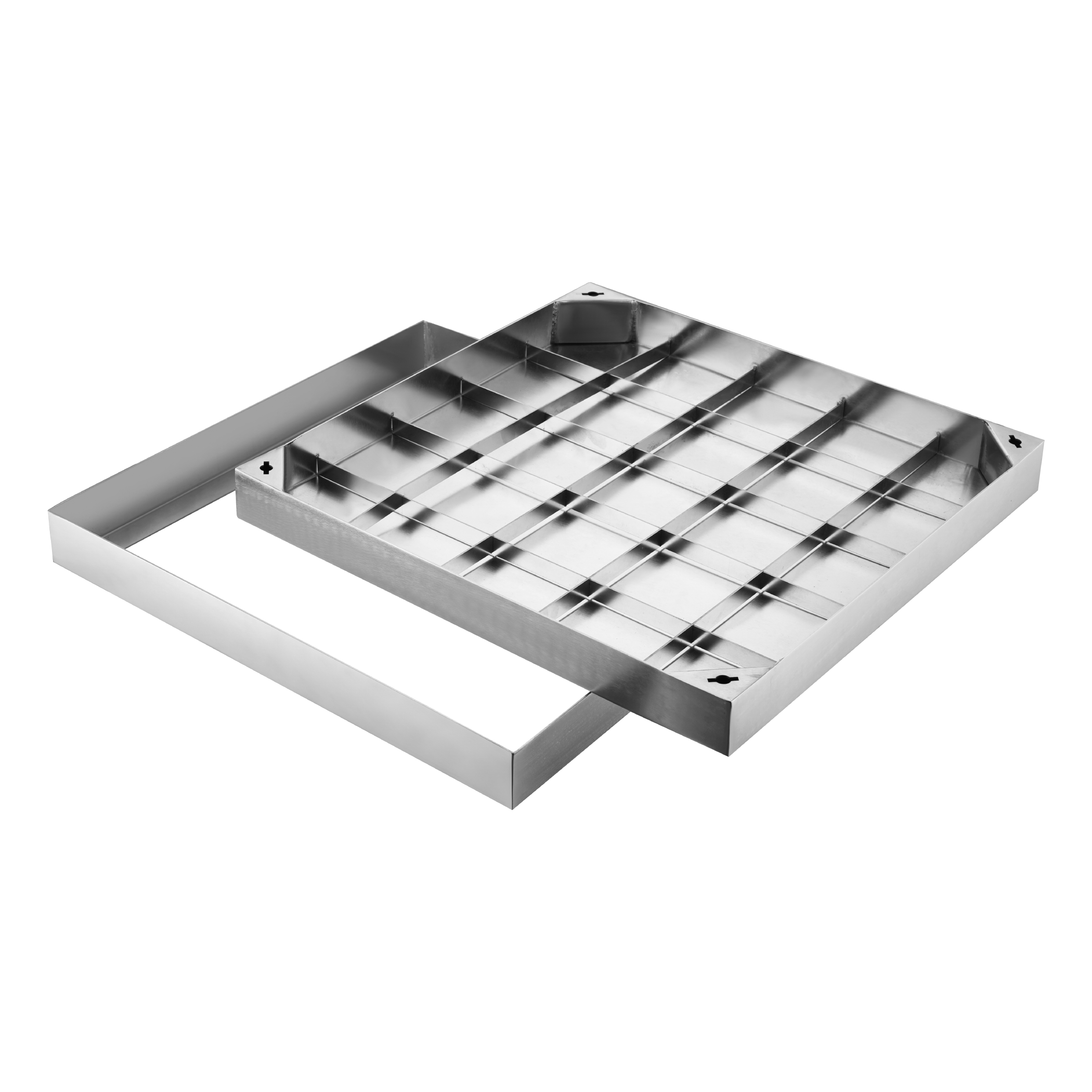 12X12" Stainless Steel Manhole Cover Tile/Marble Insert – inBath